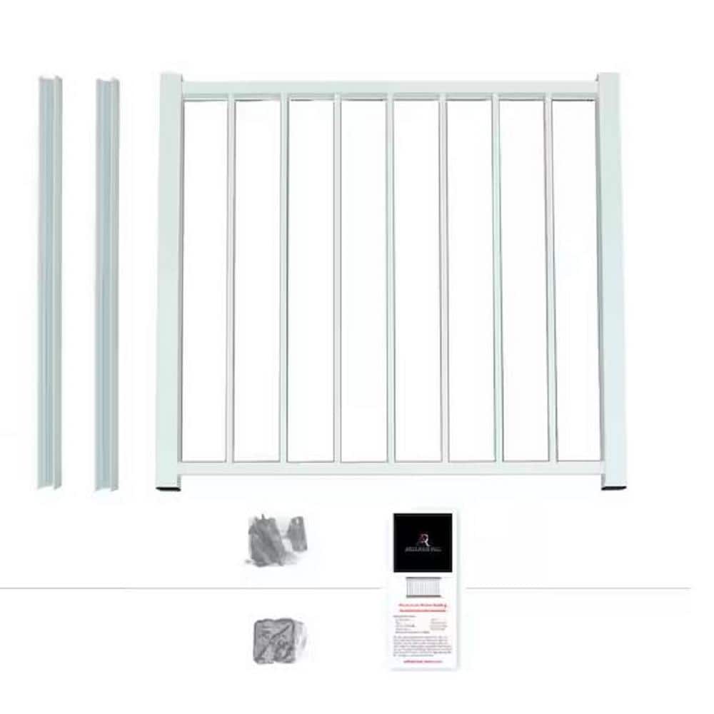 Aria Railing 36 in. x 48 in. White Powder Coated Aluminum Preassembled ...