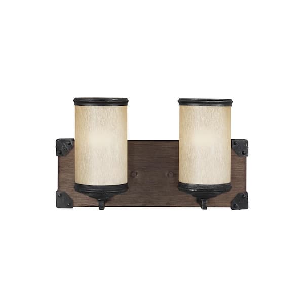 Generation Lighting Dunning 14 in. 2-Light Weathered Gray and ...
