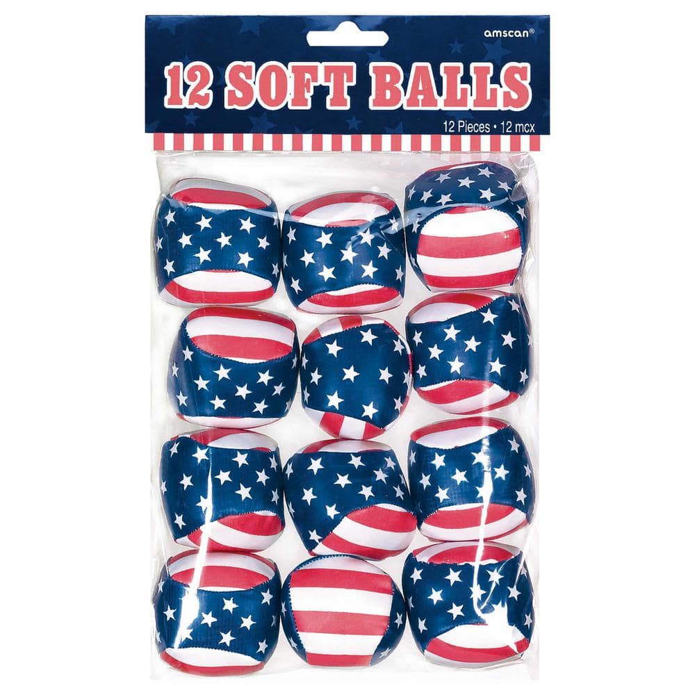 Amscan 1.75 in. Patriotic Soft Balls (12-Count, 3-Pack) 399620 - The ...