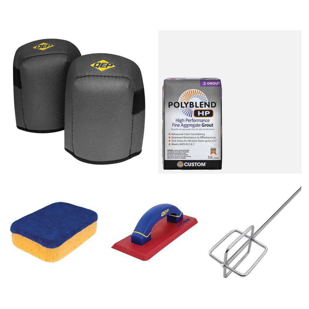 Arctic White Grout Finishing Kit for Stone Flooring: Polyblend HP Grout ...