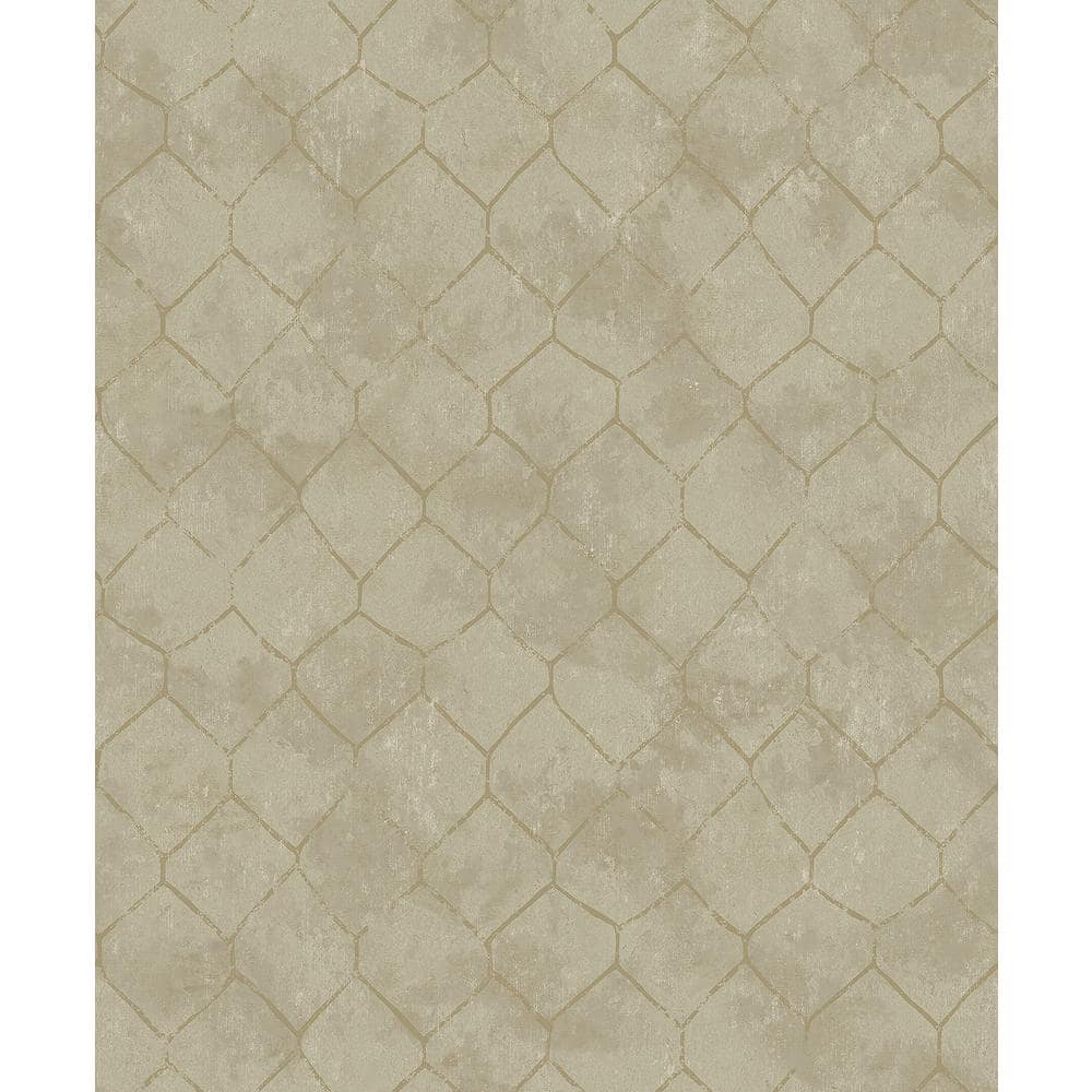 A-Street Prints Rauta Gold Hexagon Tile Non-Woven Paper 4105-86653 ...