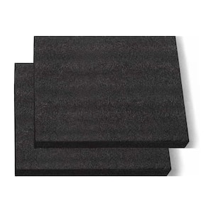 N/A 2 PCS Black Polyurethane Foam Sheets 16 x 12 x 1 in. High Density Cuttable Packing Foam ...