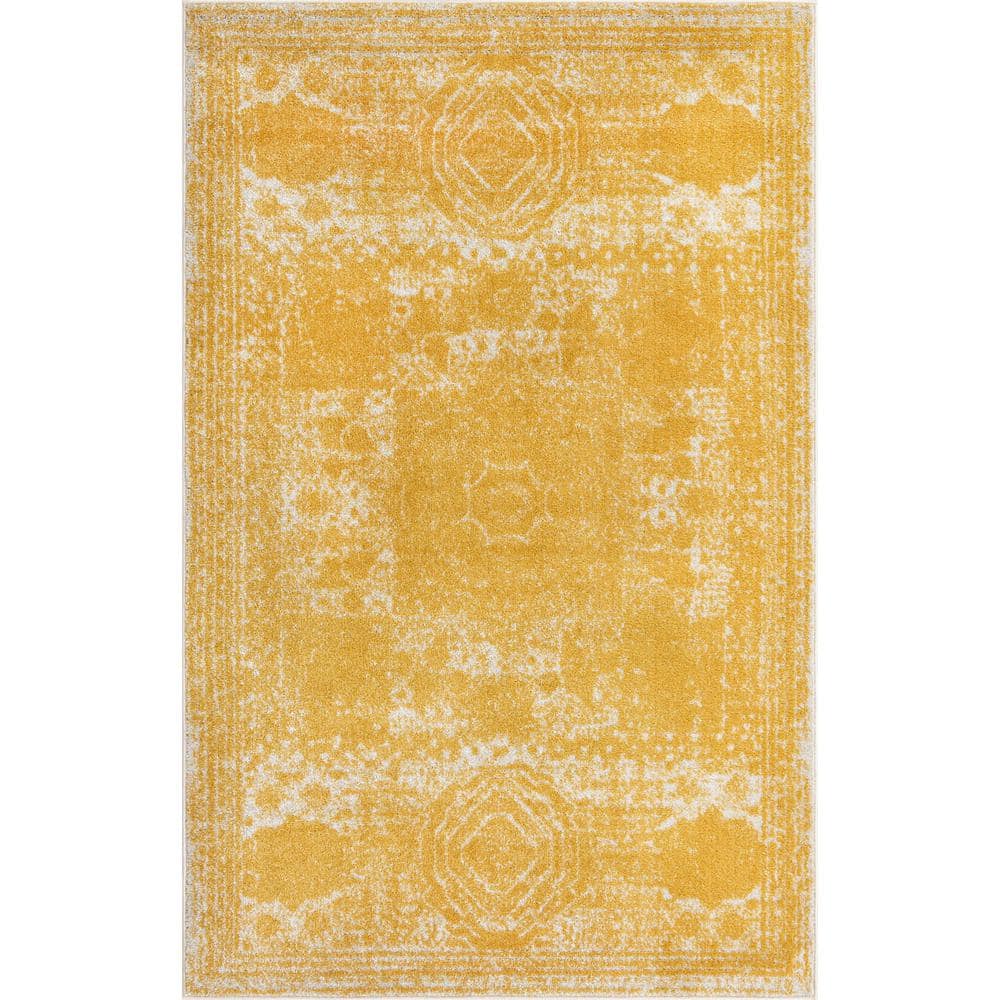 Unique Loom Bromley Wells Yellow 5 ft. x 8 ft. Area Rug 3144294 - The ...