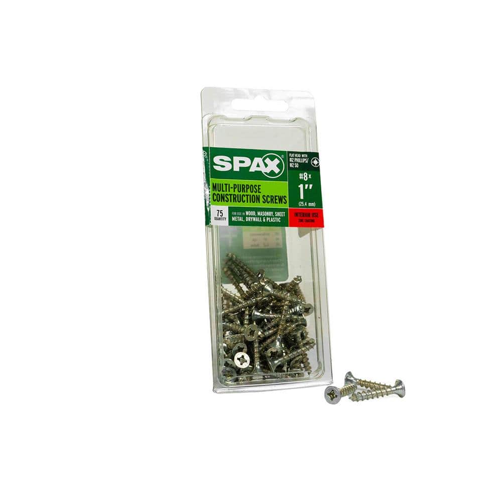 SPAX #8 x 1 in. Interior Flat Head Wood Screws Construction Phillips ...