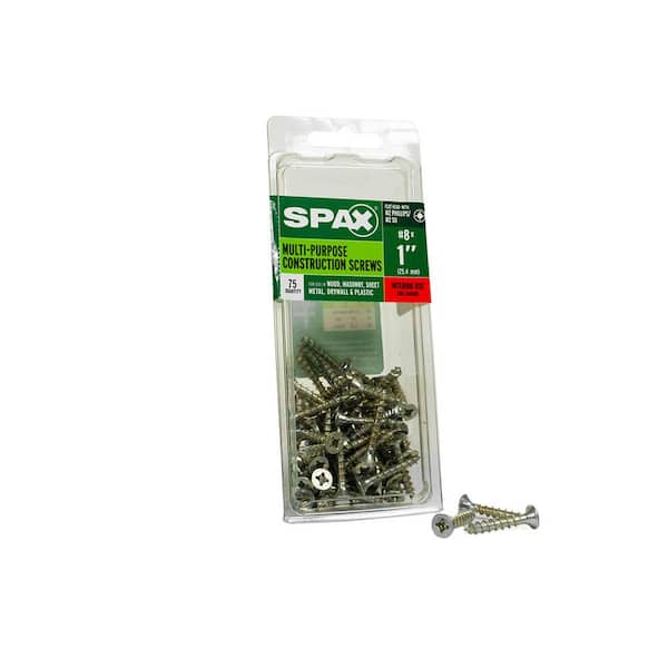 SPAX #8 x 1 in. Interior Flat Head Wood Screws Construction Phillips ...