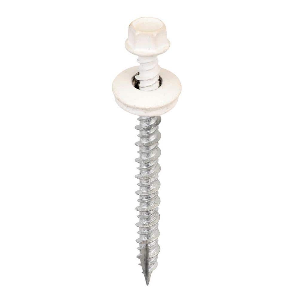 Acorn Hardware #9 X 2 inch White Hex Metal to Wood Screws (Bag of 250 ...