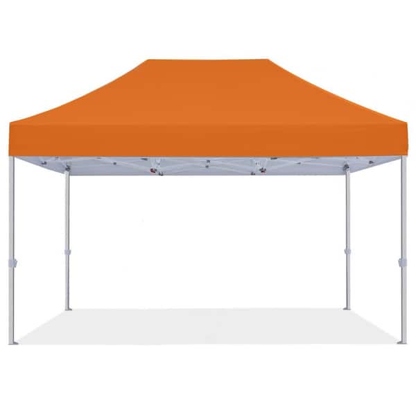Terracemaster Commercial 10 ft. x 15 ft. Orange Pop Up Canopy Tent with ...
