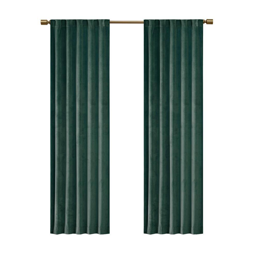 510 Design Garett Green Polyester 37 in. W x 84 in. L Room Darkening ...