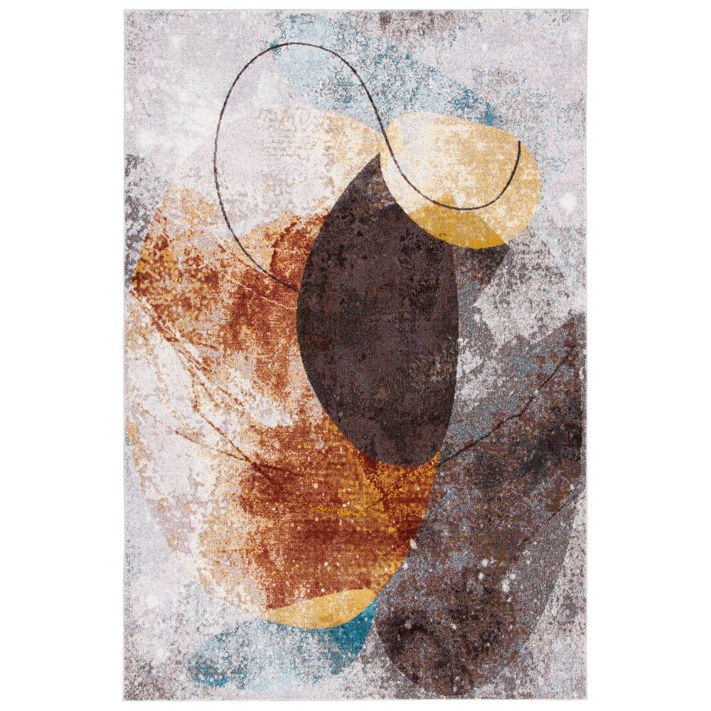 SAFAVIEH Aria 4 ft. x 6 ft. Ivory/Red Abstract Geometric Area Rug ...