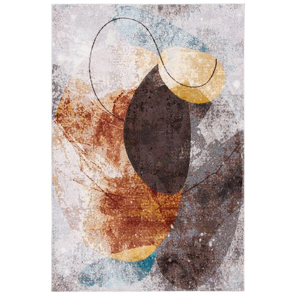 SAFAVIEH Aria 8 ft. x 10 ft. Ivory/Red Abstract Geometric Area Rug ...