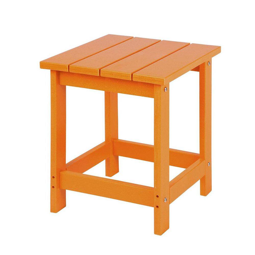 Square Outdoor Side Table for Patio, HDPE End Tables for Backyard, Pool ...
