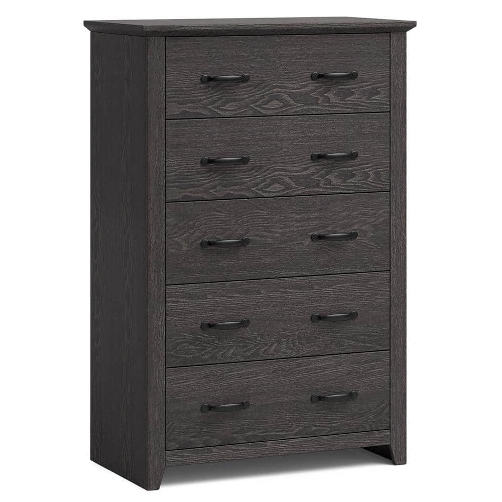 Costway 31 in. Width 5-Drawer Chest of Drawers Storage Dresser Tall ...
