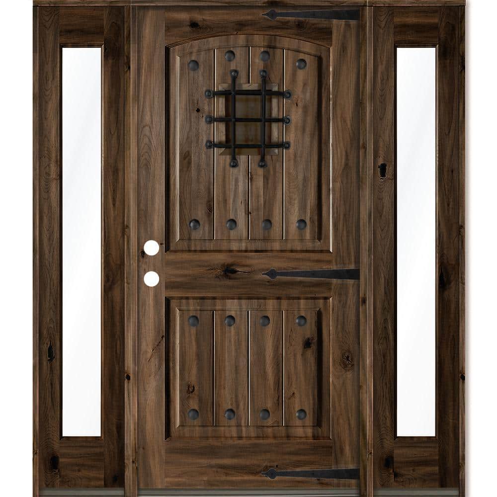 Krosswood Doors 70 in. x 80 in. Mediterranean Knotty Alder Right-Hand ...