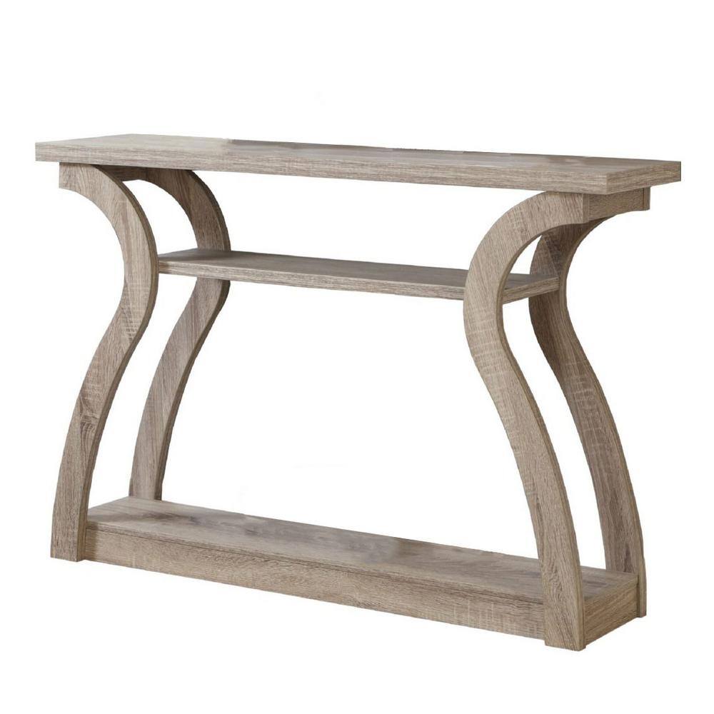 Monarch Specialties 3-Tier 47 in. Wood Dark Taupe Console Accent Table ...