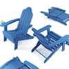 LUE BONA Blue Foldable Plastic Outdoor Patio Adirondack Chair with Cup ...