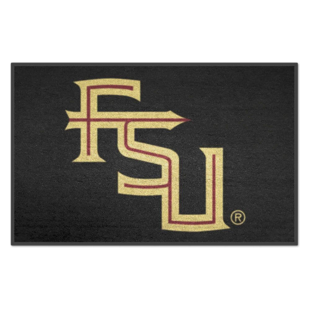FANMATS Florida State Seminoles Black 19 in. x 30 in. Starter Mat ...