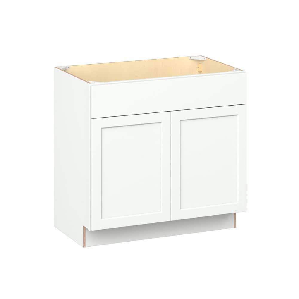 J COLLECTION Emerson Pure White Vanity Sink Base Ready to Assemble ...