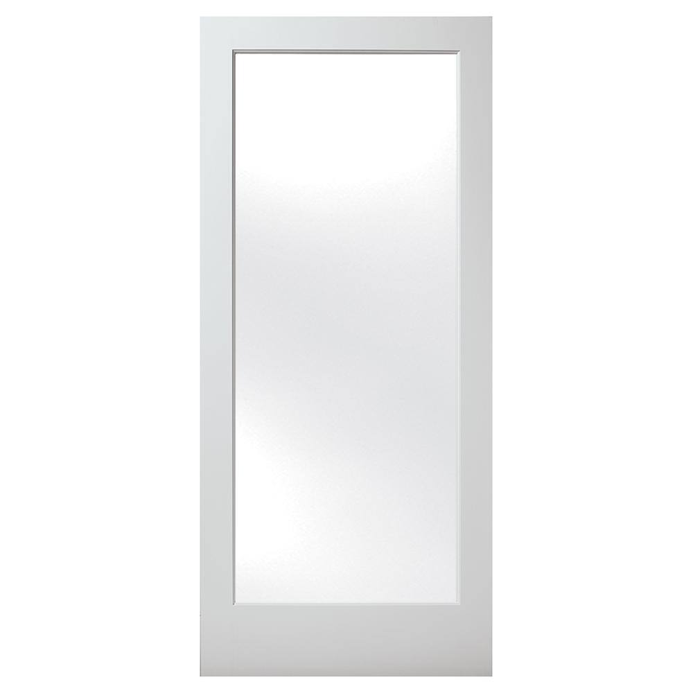 Builders Choice 30 in. x 80 in. Solid Core Full Lite Satin Etch Glass ...