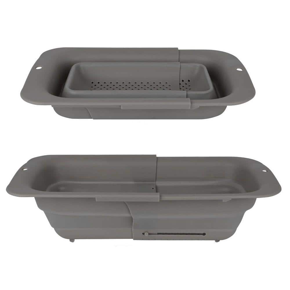 7 qt. 7 qt. Collapsible Expandable Over Sink Colander Strainer Silicone ...