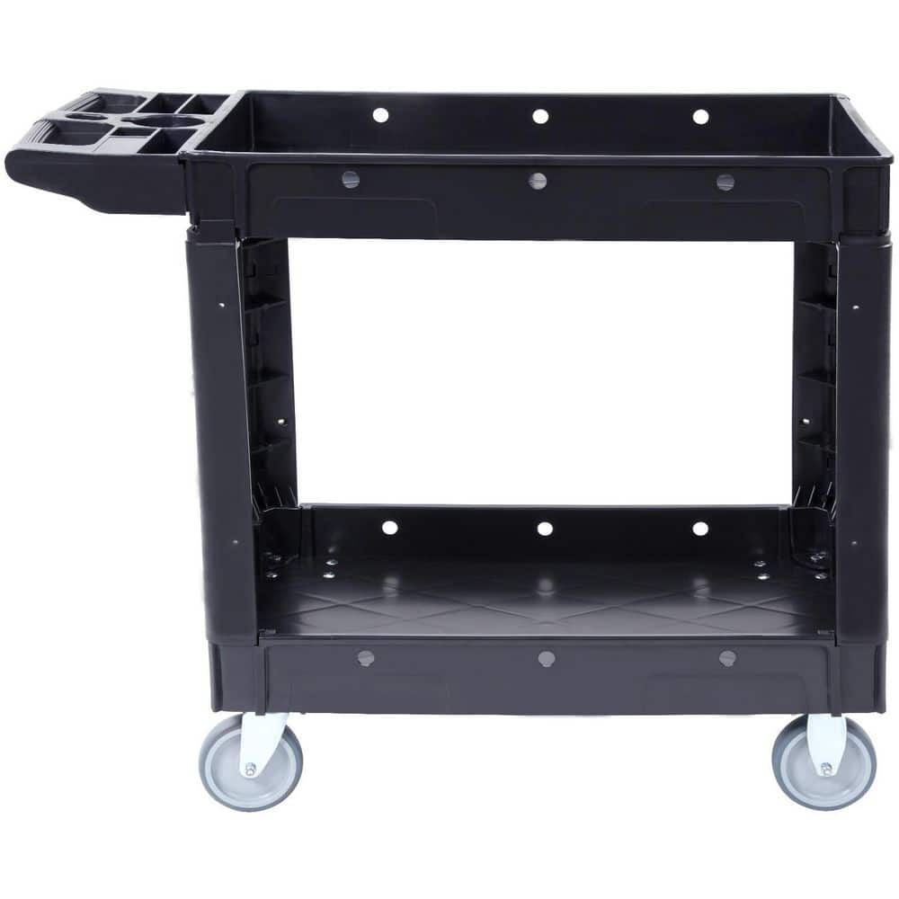 SKYSHALO Utility Service Cart, 2 Shelf 550 lbs. Heavy Duty Plastic ...