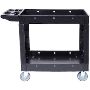 VEVOR 2-Shelf Utility Service Cart 550 lbs. Plastic Rolling Utility ...