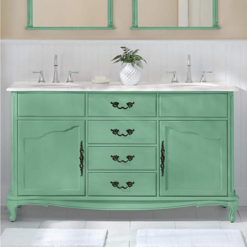 Home Decorators Collection Provence 62 in. Double Sink Vintage ...