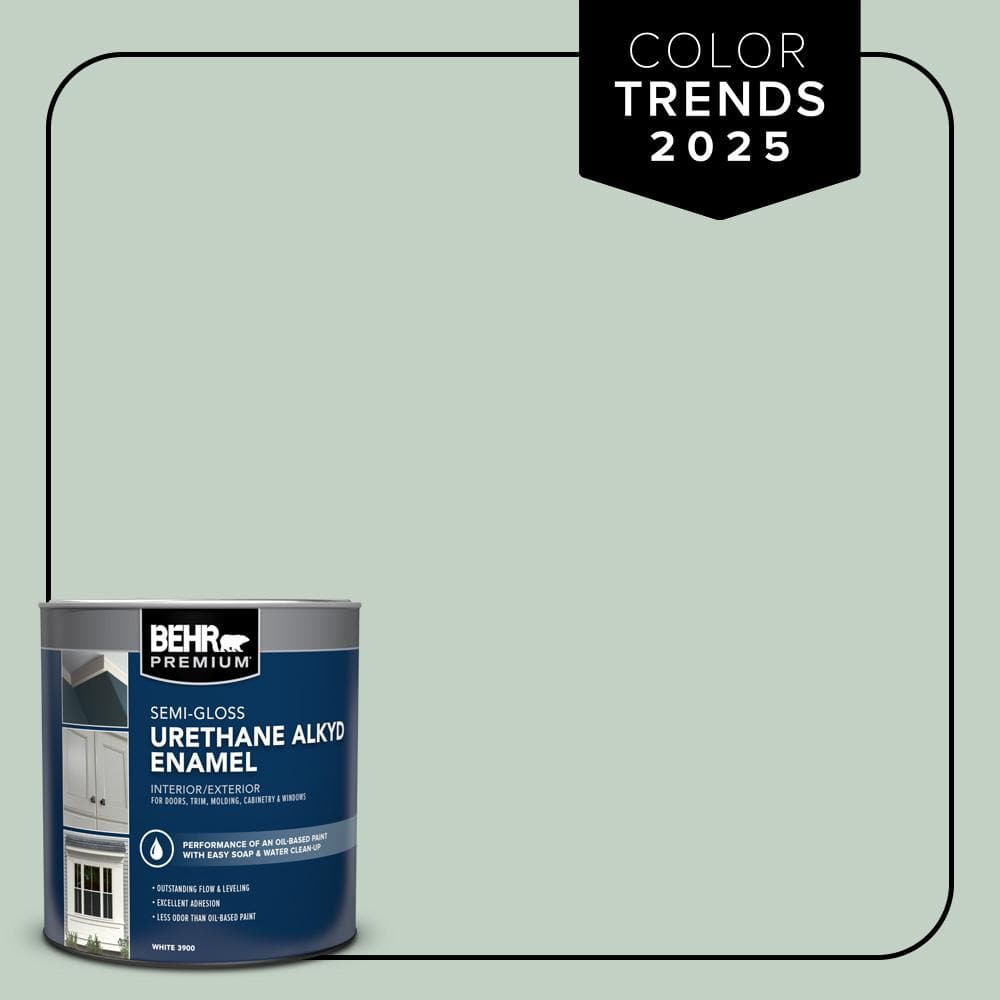 BEHR PREMIUM 1 qt. #PPU11-13 Frosted Jade Semi-Gloss Enamel Urethane ...