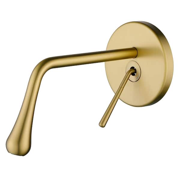FLG Single Handle Wall Mounted Bathroom Faucet with Valve Modern Brass ...