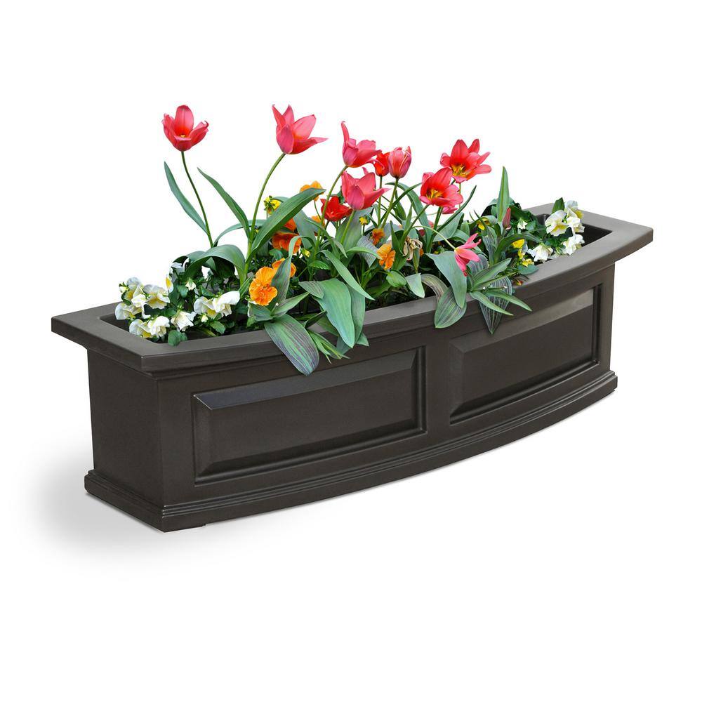 Mayne Nantucket 36 in. x 11.5 in. Self-Watering Espresso Polyethylene Window Box 4830-ES - The ...