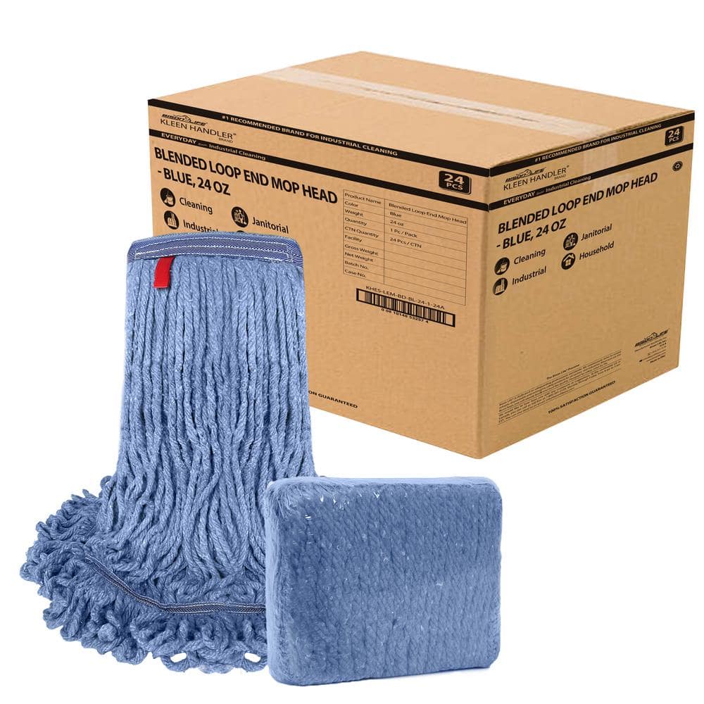 BISON LIFE 1.25 in. Loop End Commercial String Mop Blended Mop Head ...