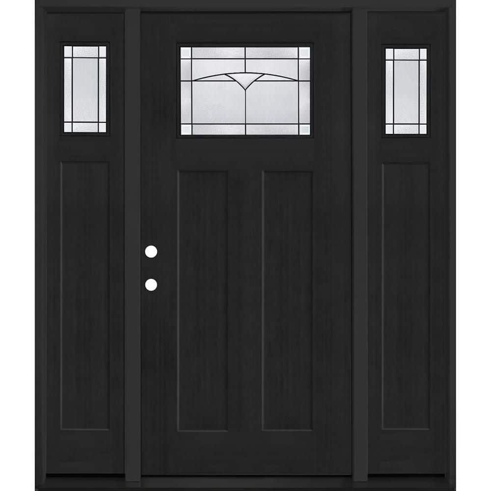 Steves & Sons Regency 68 in. x 80 in. 1/4 TopL Horizon Glass RHIS Onyx ...