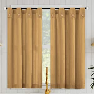Sun Zero Sarro Oatmeal Cotton 52 in. W x 45 in. L Tab Top Light ...