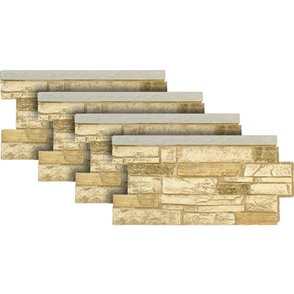 Urestone Ledgestone Wainscot #35 Desert Tan 48 in. x 24 in. Stone ...