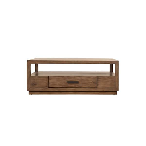 DEVON & CLAIRE Leon 48 in. Natural Rectangle Wood Coffee Table with ...