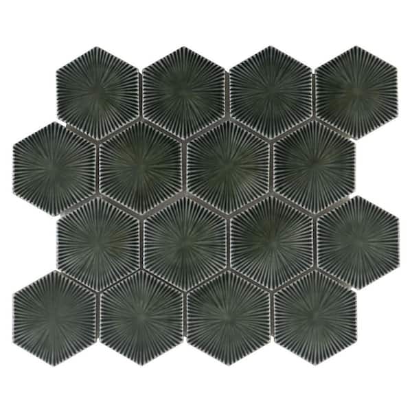 Ivy Hill Tile Delphi Capri Green 5.11 in. x 0.45 in. Polished Glass ...