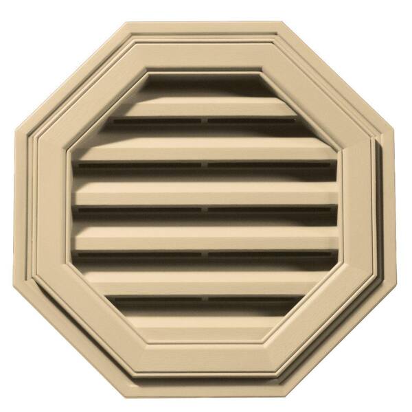 Builders Edge 18 in. x 18 in. Octagon Brown/Tan Plastic Built-in Screen ...
