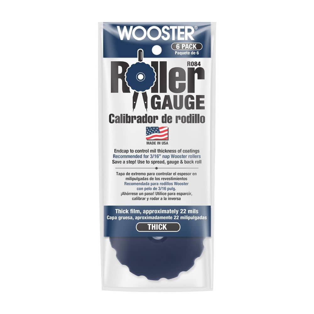 Wooster 22 Mils Thick Film 6-Pack Blue Polypropylene Roller Gauges ...
