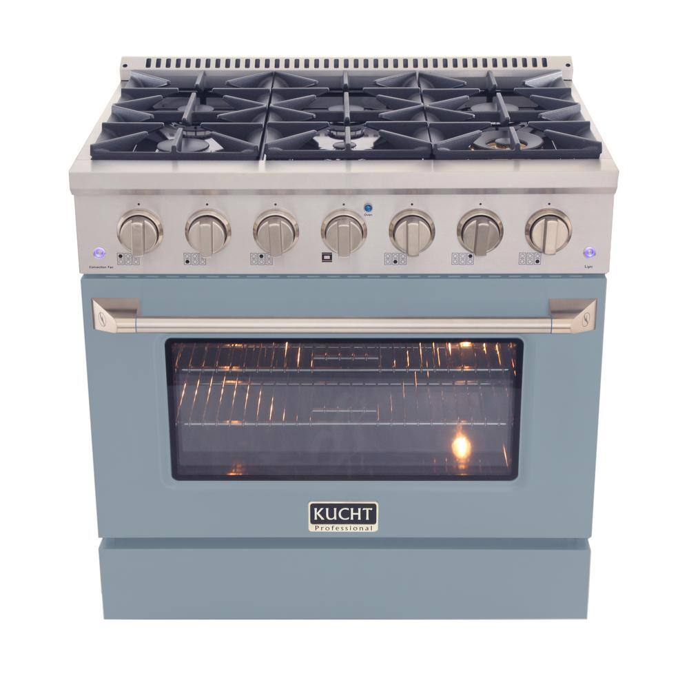 Kucht Pro-Style 36 in. 5.2 cu. ft. 6-Burner Natural Gas Range with ...
