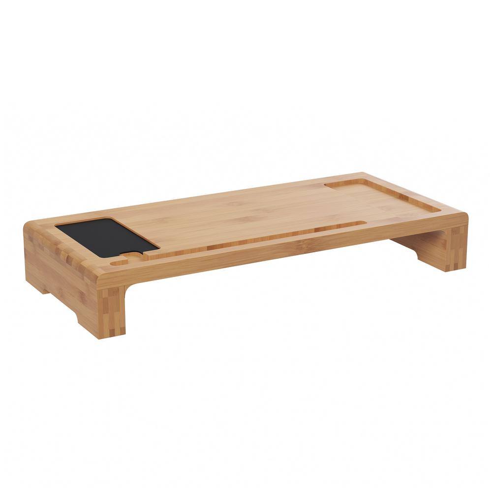 Lavish Home 20 in. x 9 in. x 3 in. Bamboo Monitor Stand and Desktop ...