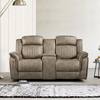 Lazzara Morelia 74 in. W Sandy Brown Microfiber Double Manual Reclining ...