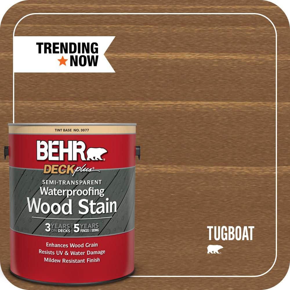 BEHR DECKplus 1 gal. #ST-141 Tugboat Semi-Transparent Waterproofing ...