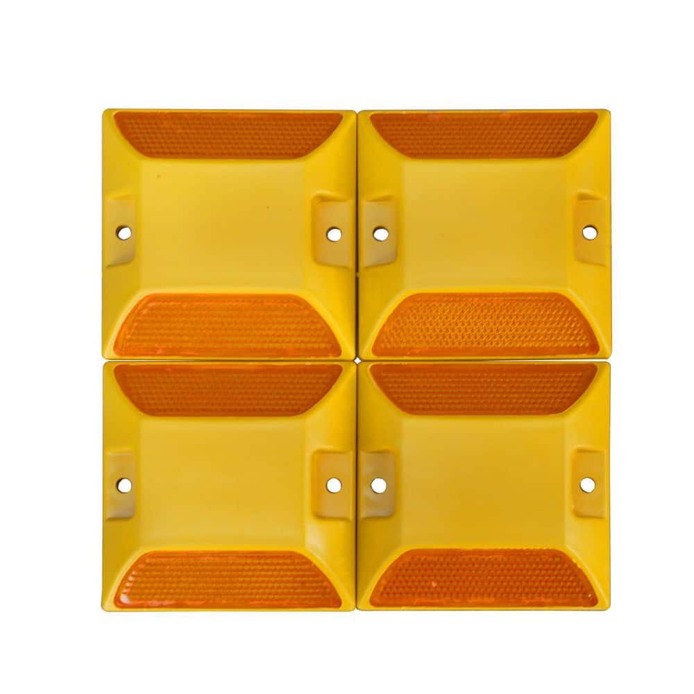 Wellco 4 in. x 4 in. Reflector Road Markers for Speed Bumps, Highways ...