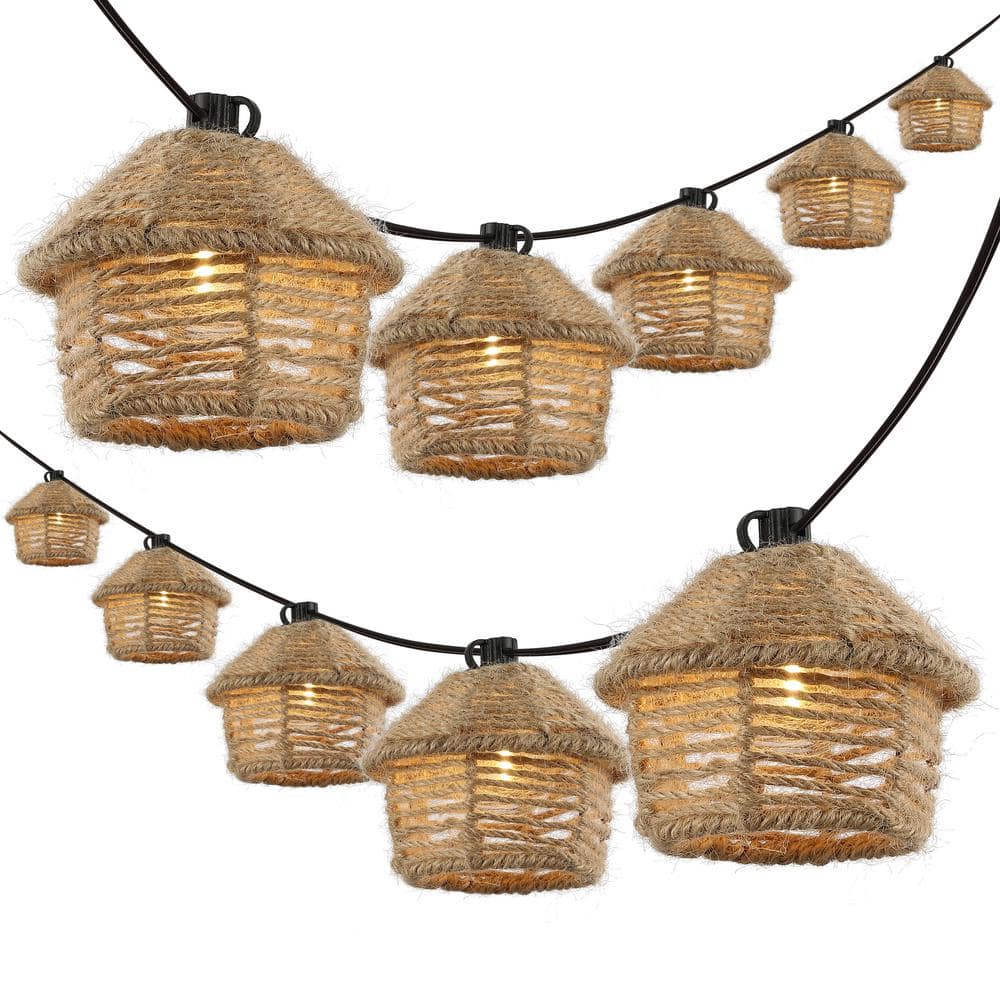 JONATHAN Y Maui 10-Light 10 ft. Indoor/Outdoor Plug-In Mid-Century LED ...
