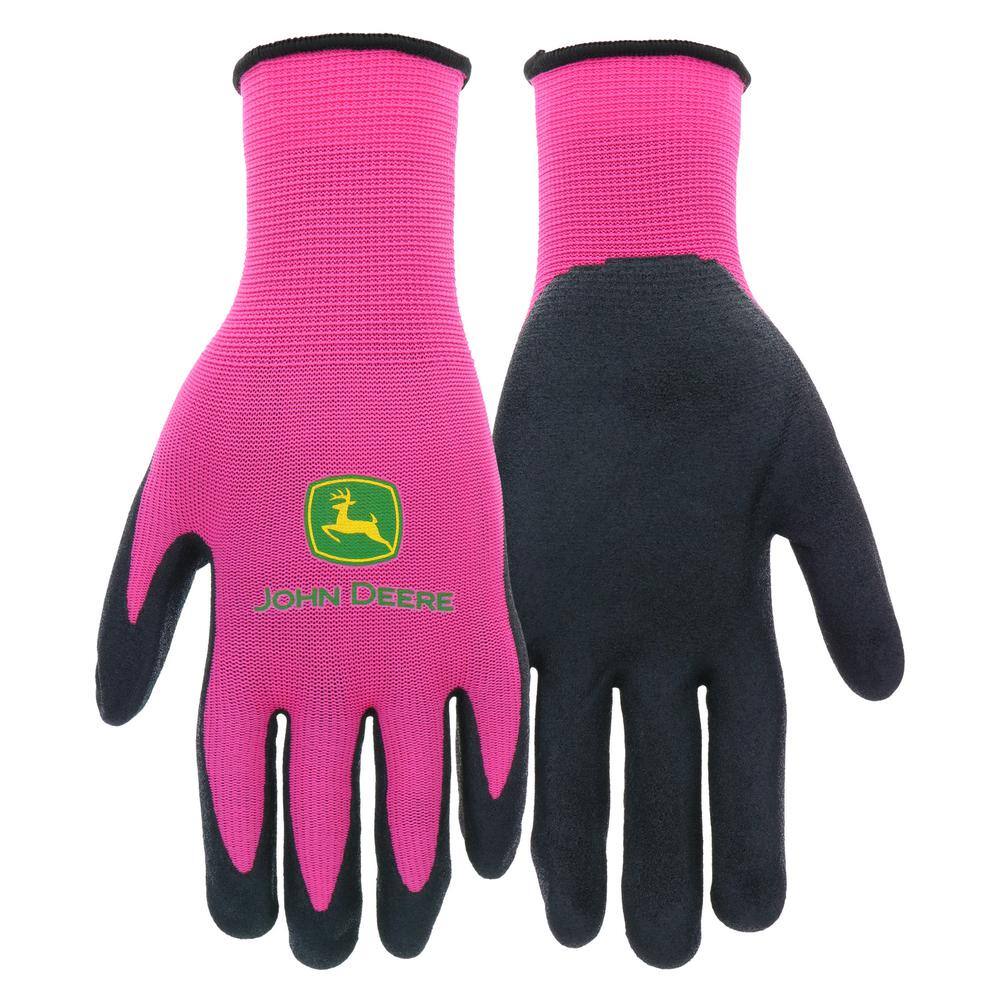 John Deere Nitrile Coated Ladies Large Grip Gloves JD00021/W