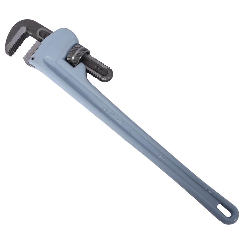 Tidoin 24 in. Light Gray Aluminum Heavy Duty Straight Pipe Wrench for ...