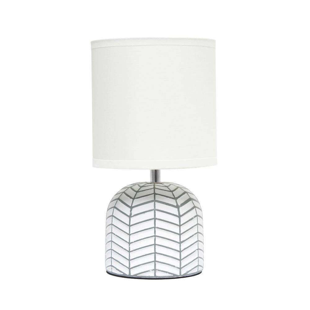 Simple Designs 10.43 in. White with White Shade Petite Contemporary ...