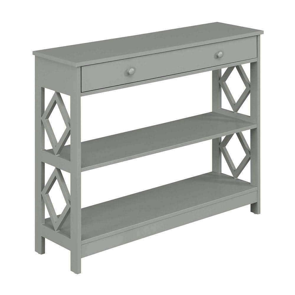 Convenience Concepts Diamond 40 in. Gray Rectangle Wood Console Table ...