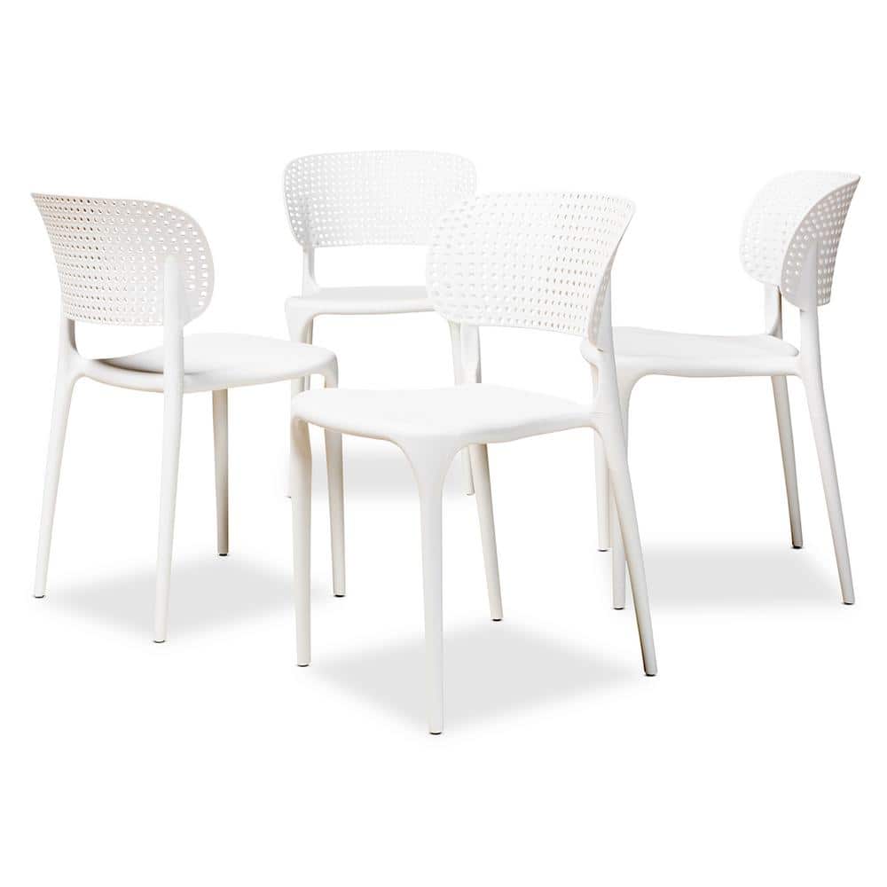 Baxton Studio Rae White Dining Chair (Set of 4) 192-12022-HD - The Home ...