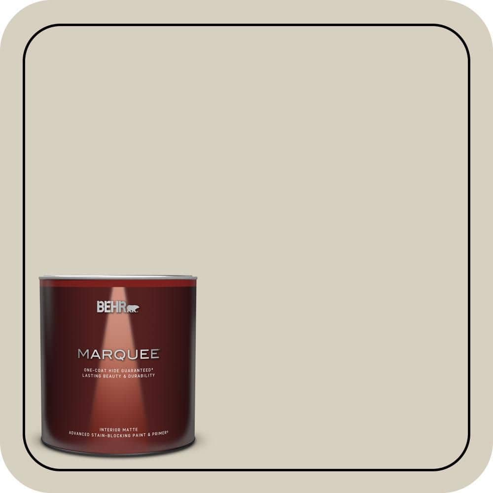 BEHR MARQUEE 1 qt. #PPU7-09 Aged Beige Matte Interior Paint & Primer ...