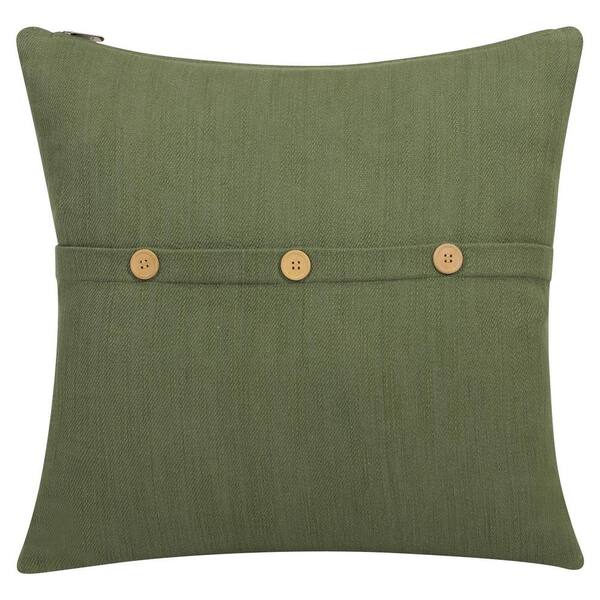 LR Home South Hampton Forest Green Buttoned Cotton 20 in. x 20 in ...